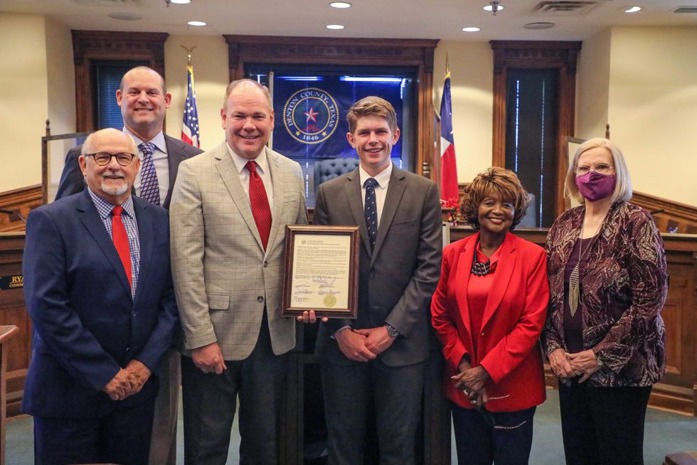 Denton County Commissioners Recognize Wakeland Senior Thomas Davies ...
